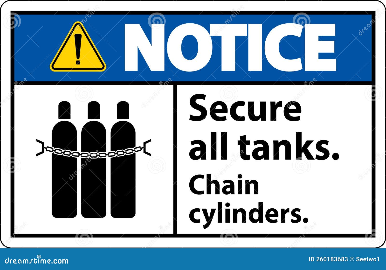 Secure Gas Cylinders Sign Or Symbol. M046. Standard ISO 7010. Vector ...