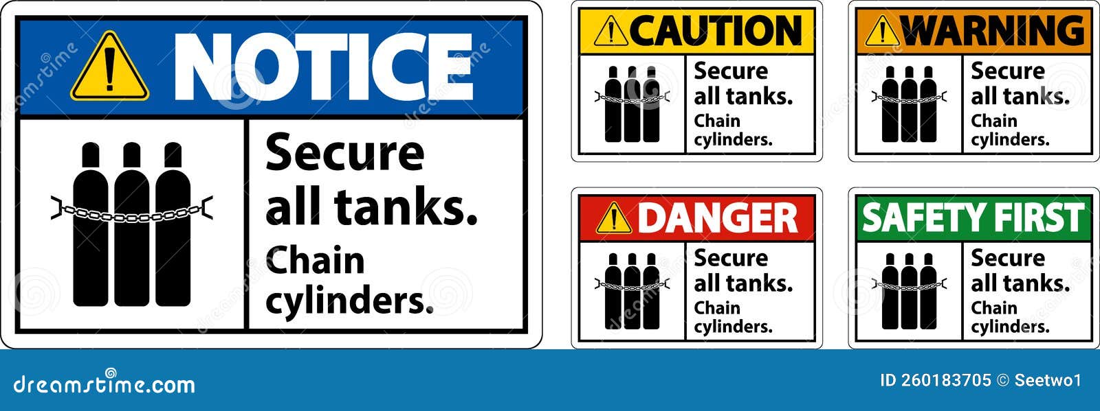 Secure Gas Cylinders Sign Or Symbol. M046. Standard ISO 7010. Vector ...