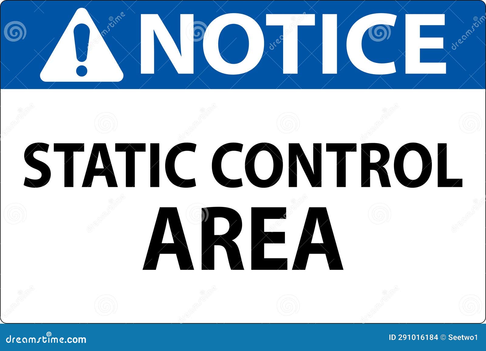 Notice Sign Static Control Area Stock Vector - Illustration of beware ...