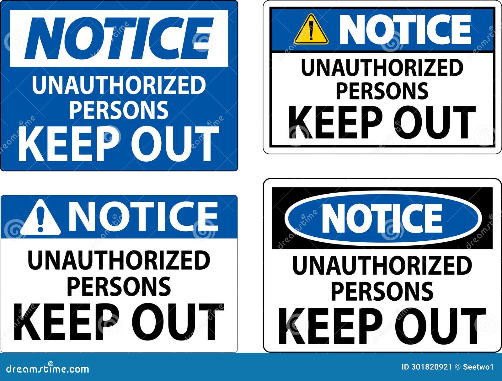 Notice Sign Unauthorized Persons Keep Out Stock Vector - Illustration ...