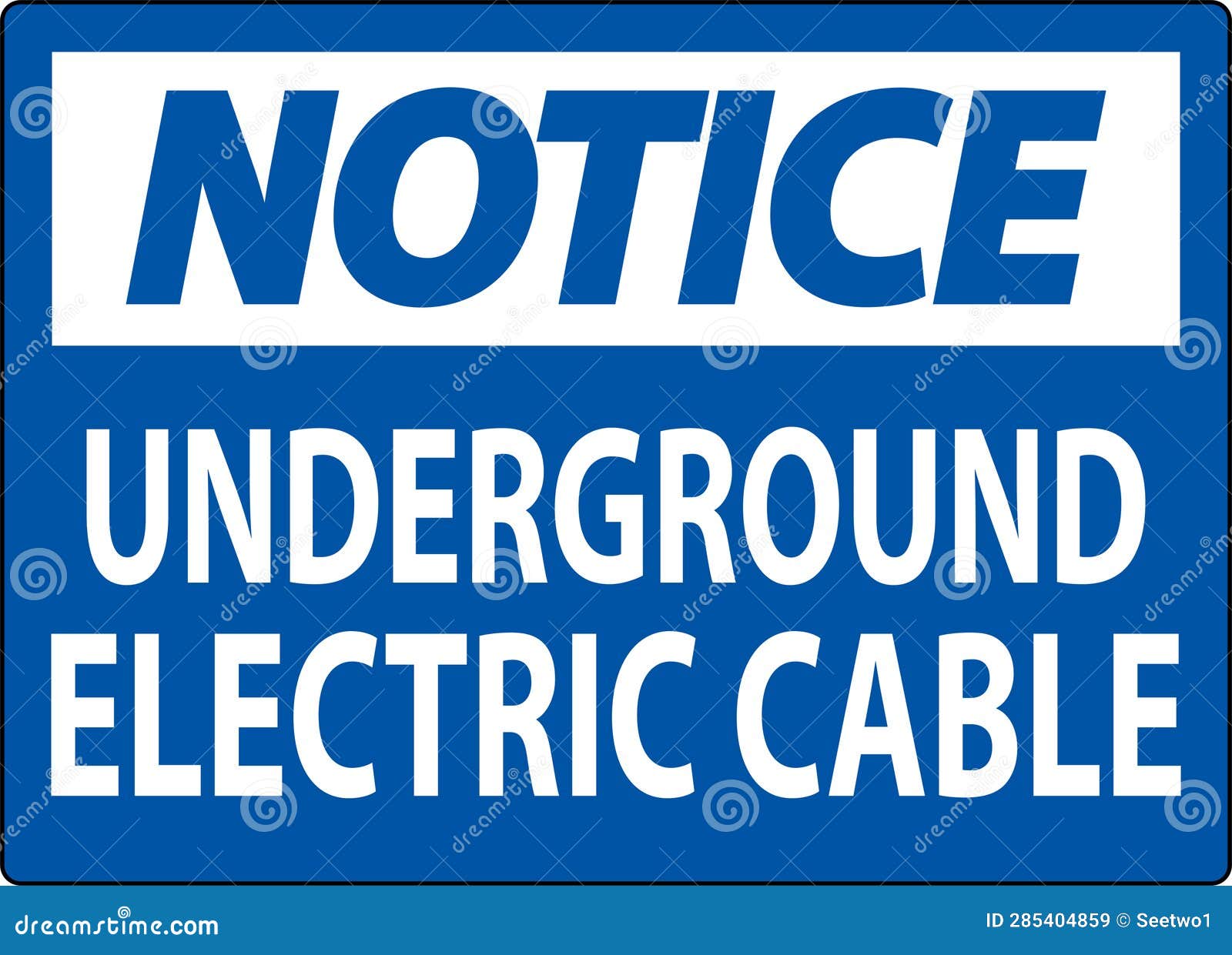 Notice Sign, Underground Electric Cable Stock Vector - Illustration of ...