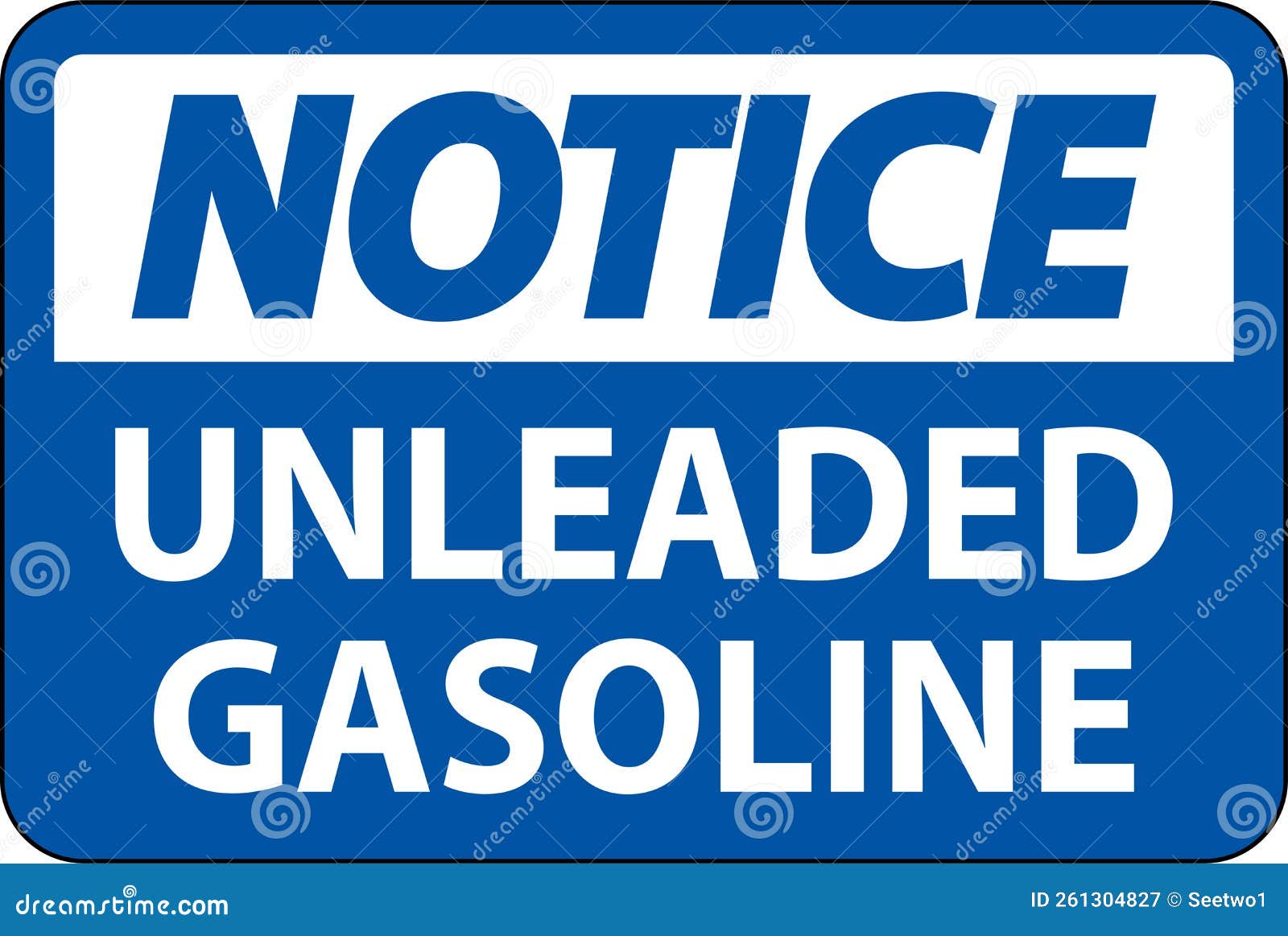 Notice Sign Unleaded Gasoline on White Background Stock Vector ...