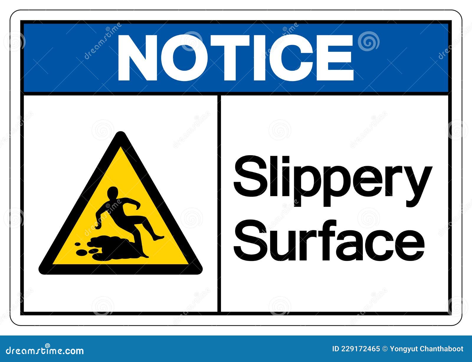 Notice Slippery Surface Symbol, Vector Illustration, Isolate White ...