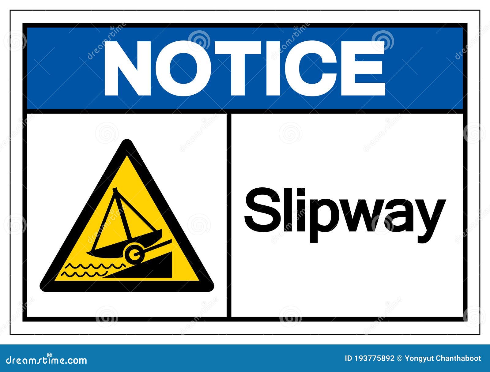 Caution Slipway Hazard Sign Icon Of 3 Types Color, Black And White ...