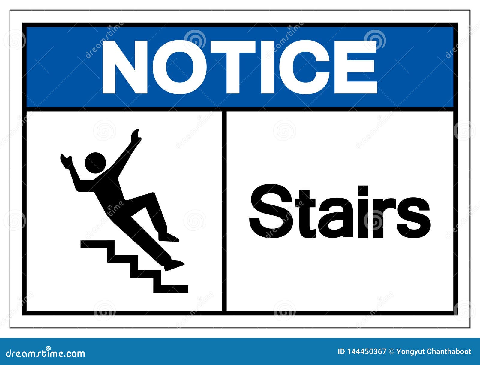 Notice Stairs Symbol Sign, Vector Illustration, Isolate on White ...