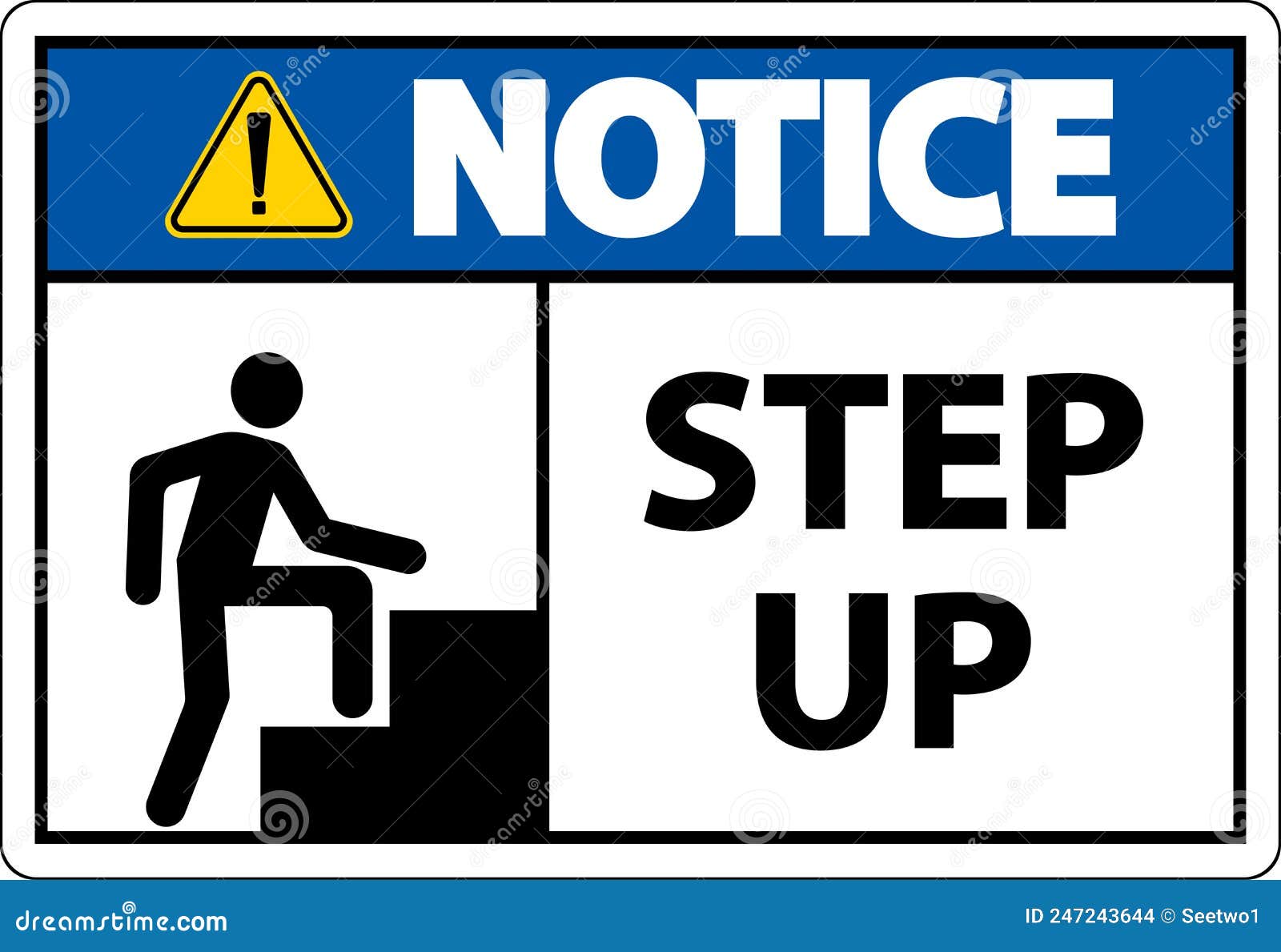 Notice Step Up Sign on White Background Stock Vector - Illustration of ...