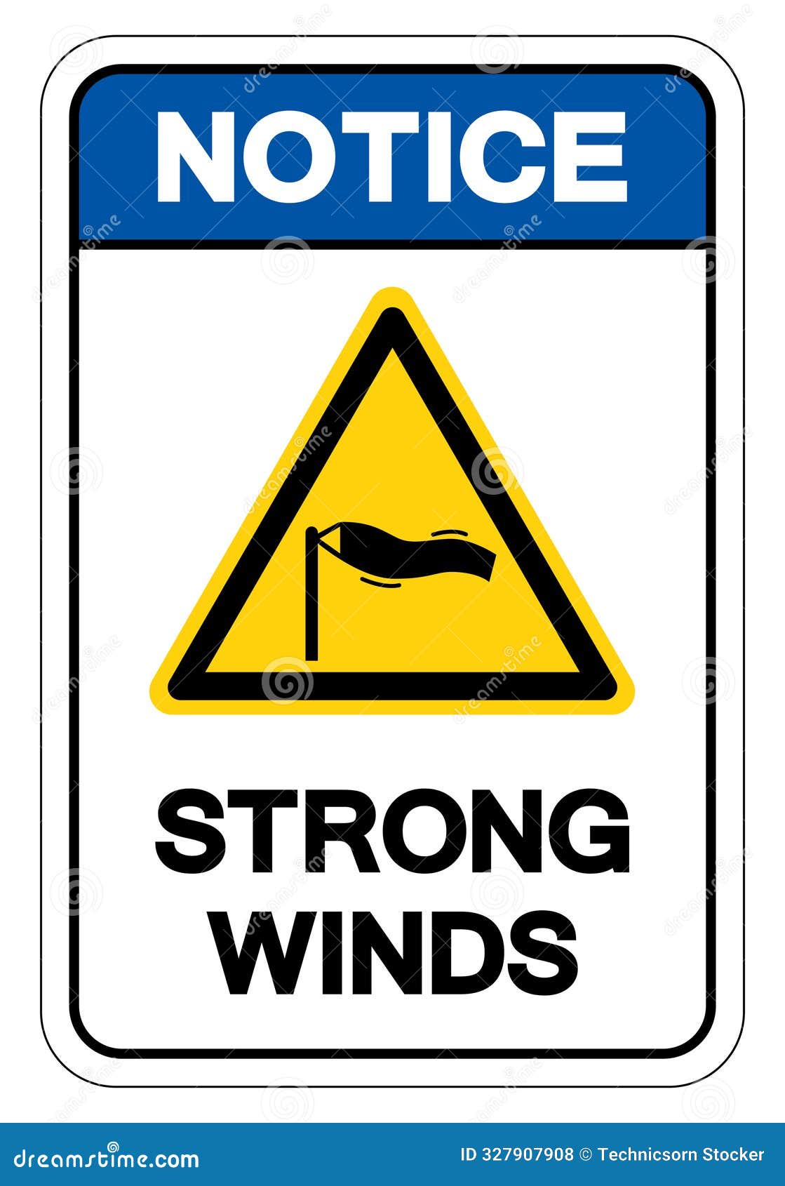 Notice Strong Winds Symbol Sign, Vector Illustration, Isolate on White ...