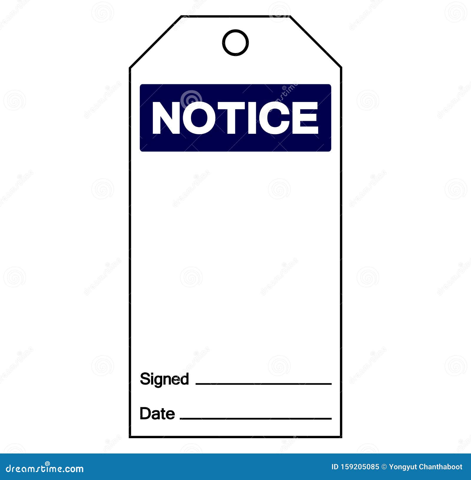 Notice Tag Template Label Symbol Sign, Vector Illustration, Isolate on ...