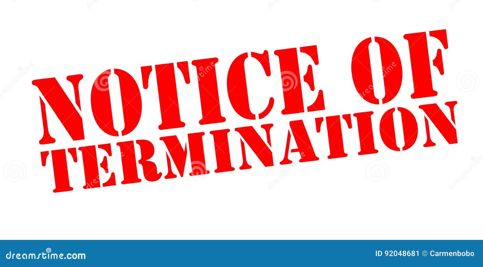 Notice of termination stock illustration. Illustration of finish - 92048681