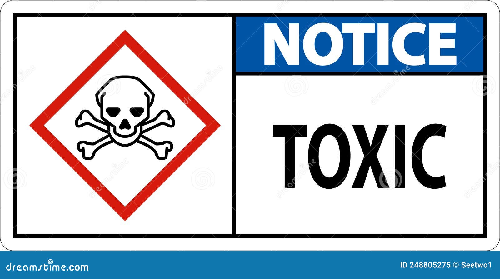 Notice Toxic GHS Sign on White Background Stock Vector - Illustration ...