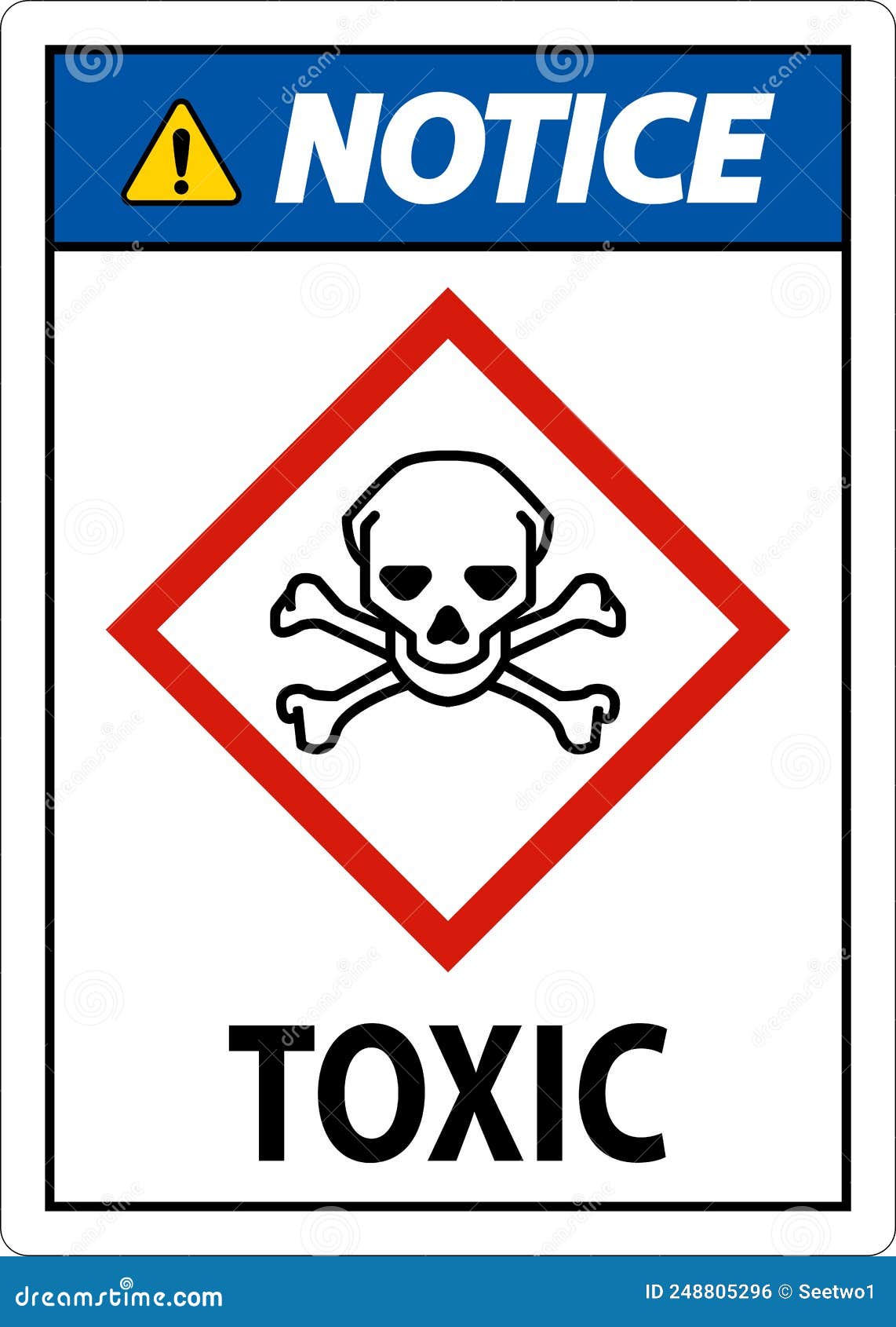 Notice Toxic GHS Sign on White Background Stock Vector - Illustration ...