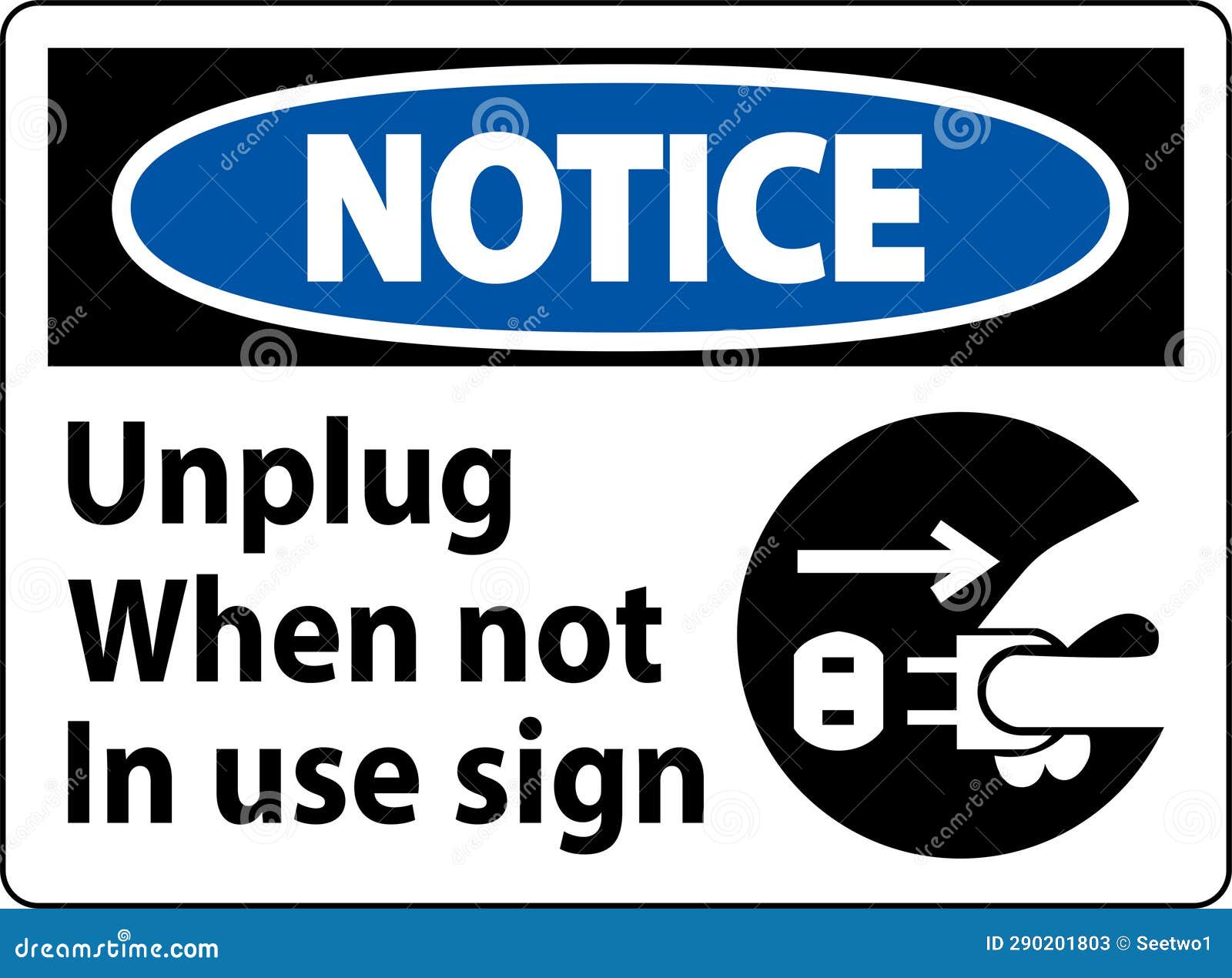 Notice Unplug when Not in Use Symbol Sign Stock Vector - Illustration ...