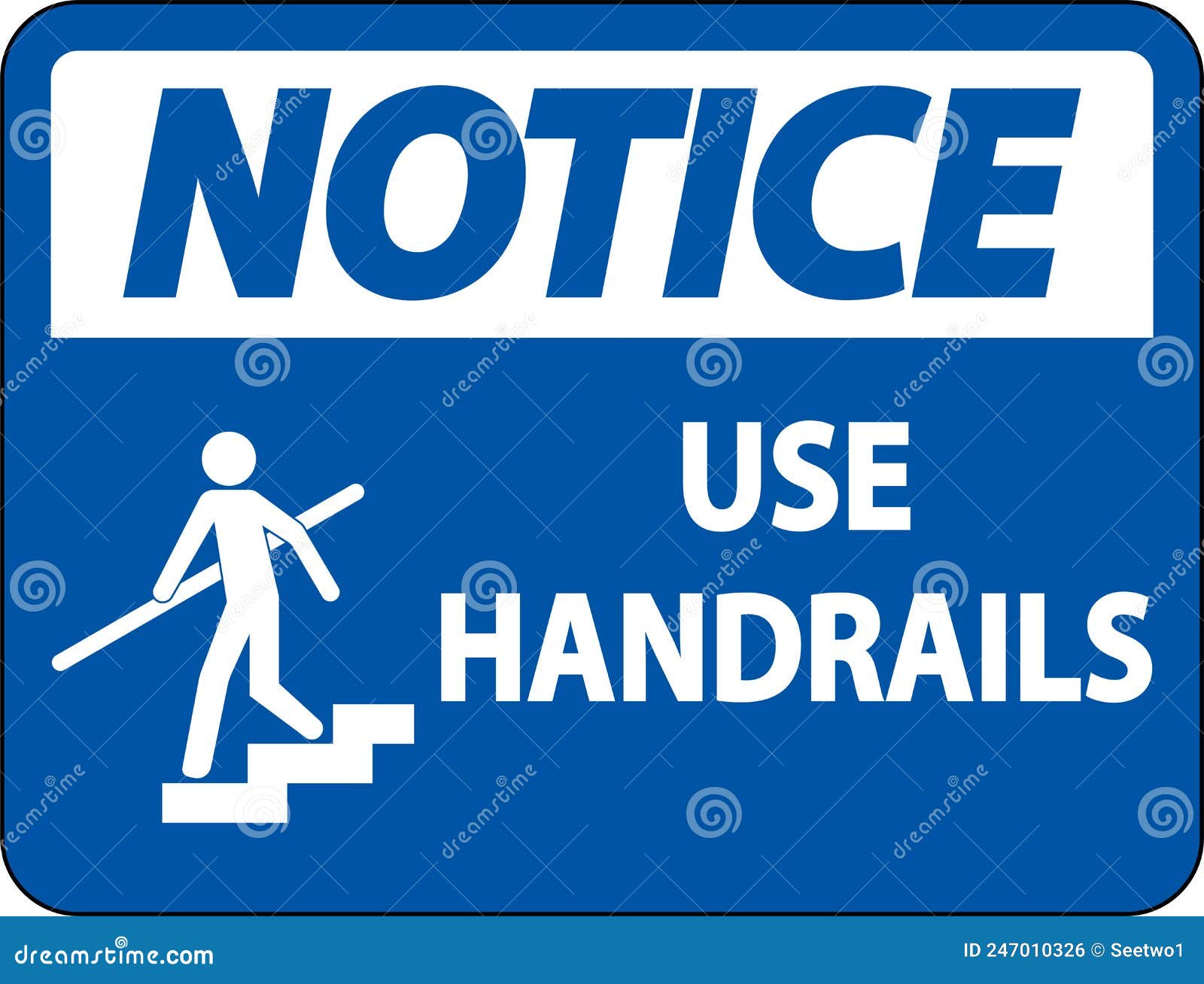 Notice Use Handrail Sign on White Background Stock Vector ...
