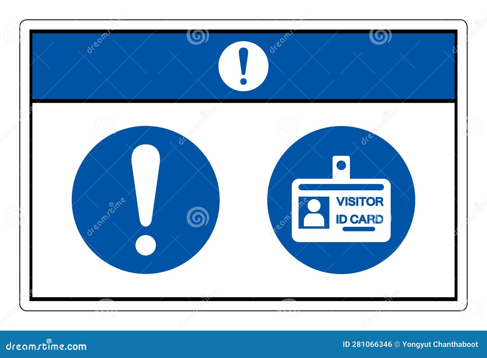Notice Visitor ID Card Symbol Sign, Vector Illustration, Isolate on ...