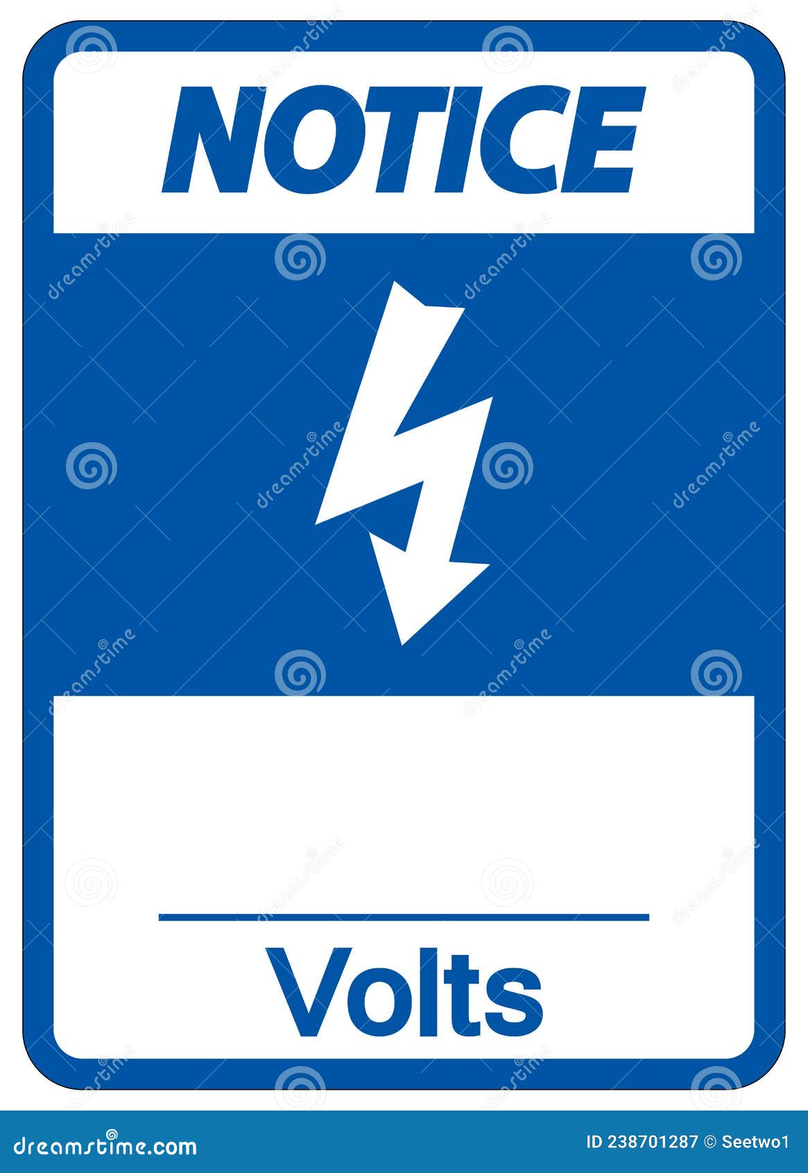 Notice Volts Symbol Sign on White Background Stock Vector ...