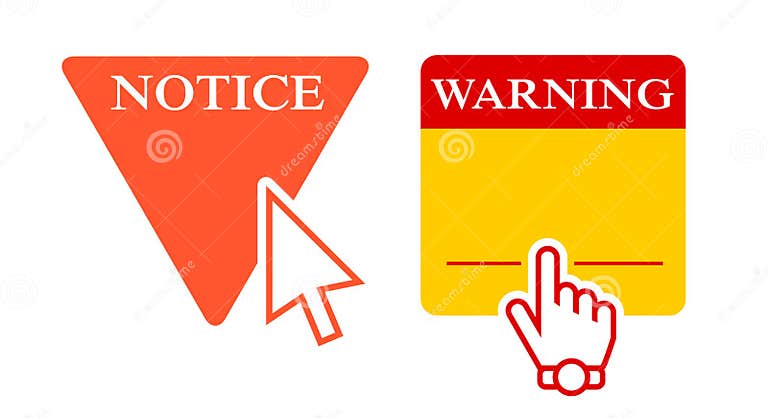 Notice and Warning Signs. Empty Text Boxes. Isolated Vector ...