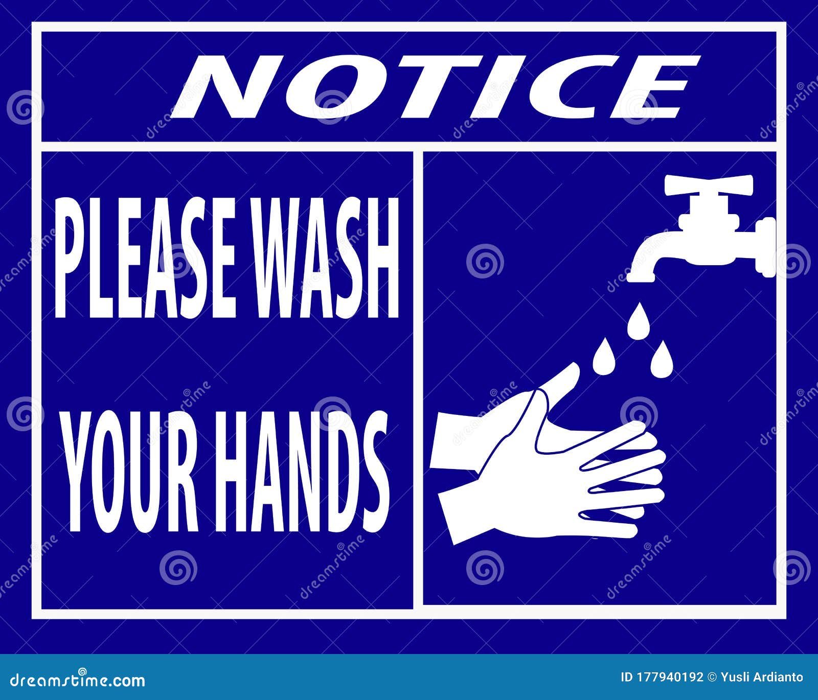 Notice Wash Your Hand Symbol Sign,Vector Illustration, Isolated On ...