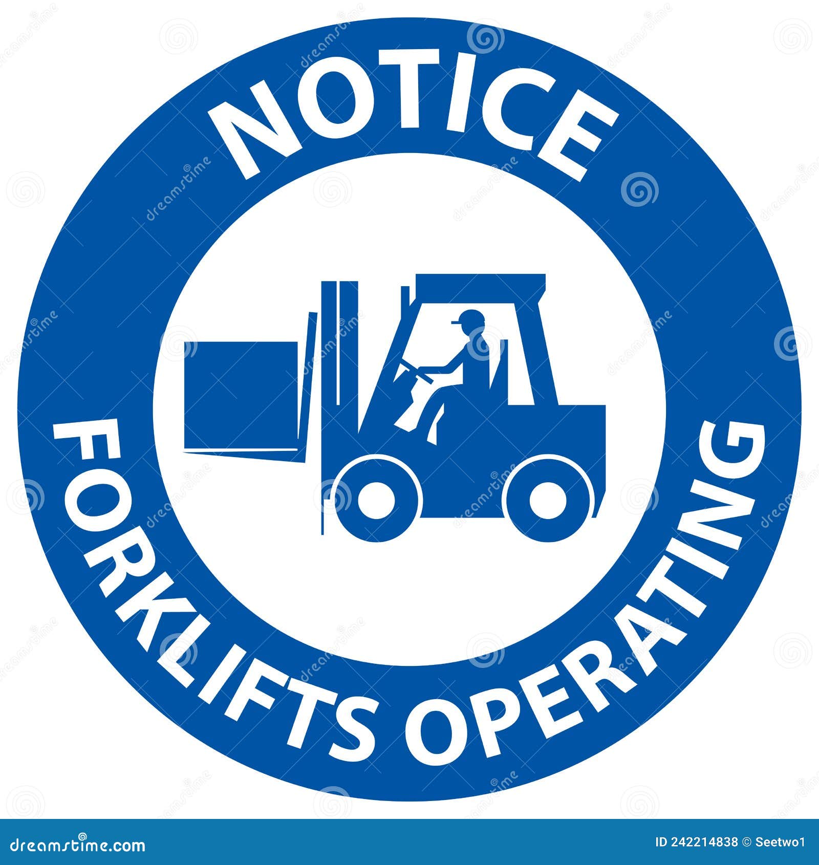 Notice 2-Way Forklifts Operating Sign on White Background Stock Vector ...