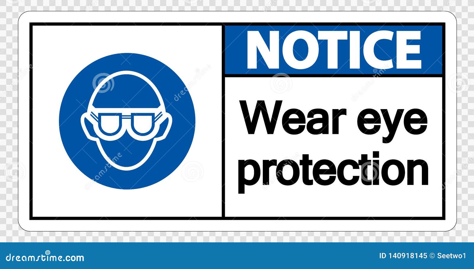 Symbol Notice Wear Eye Protection on Transparent Background Stock ...