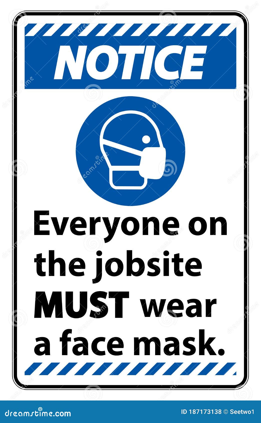 Notice Wear a Face Mask Sign Isolate on White Background Stock Vector ...
