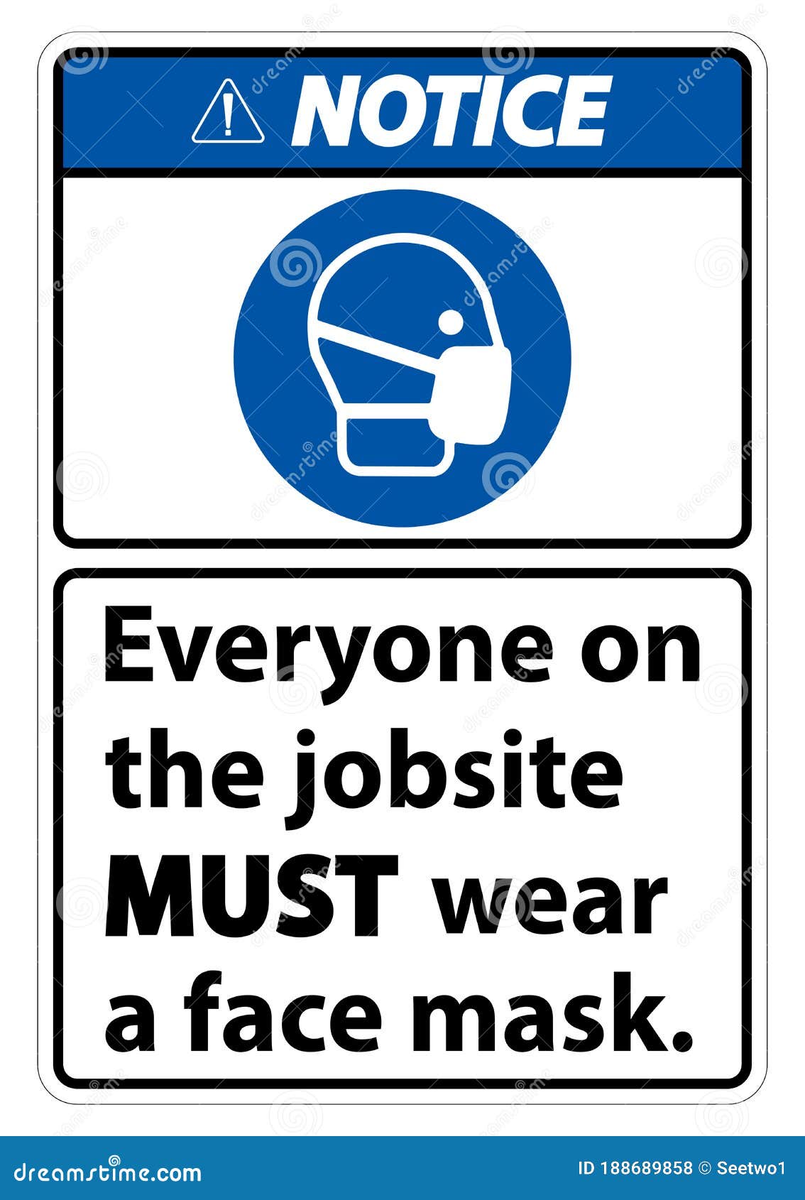 Notice Wear A Face Mask Sign Isolate On White Background Vector ...
