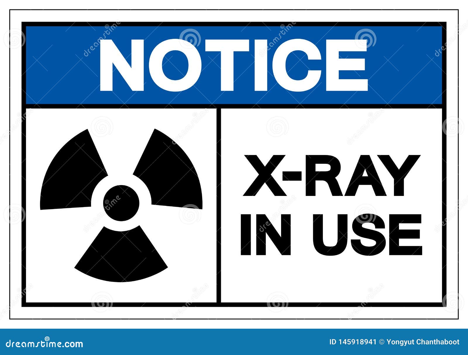Notice X-Ray Radiation Symbol Sign, Vector Illustration, Isolate On ...