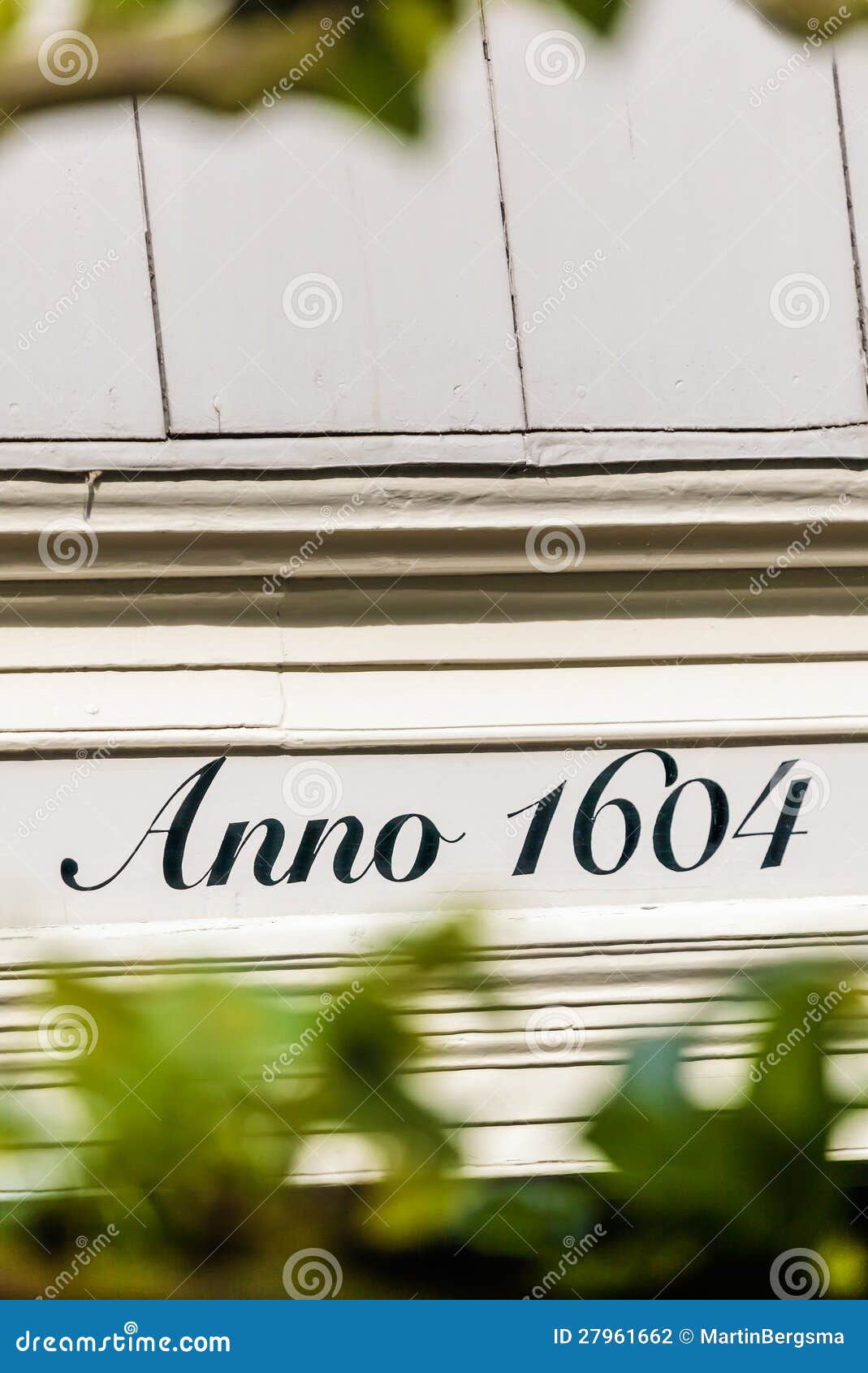 Notice of the Year 1604 on an Old House Stock Photo - Image of green ...