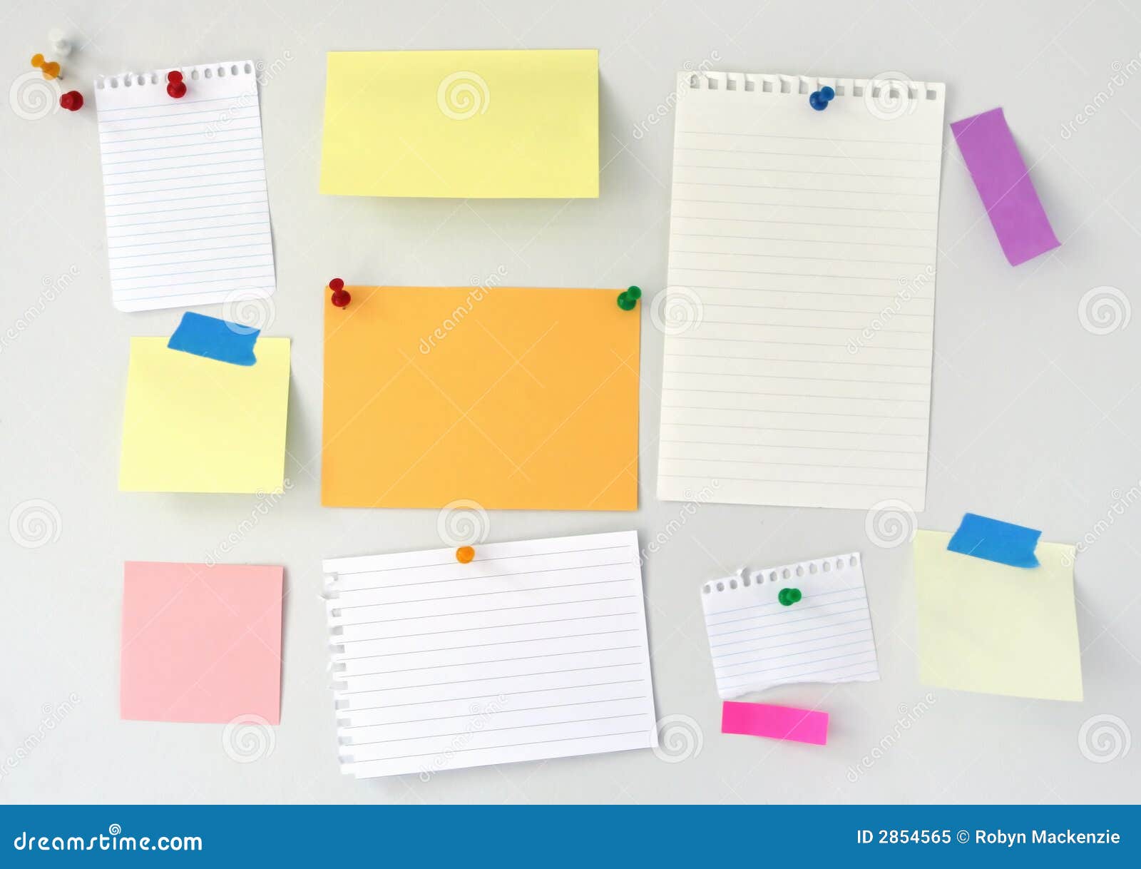 Notes With Push Pins On Cork Board Office Business Royalty-Free Stock ...