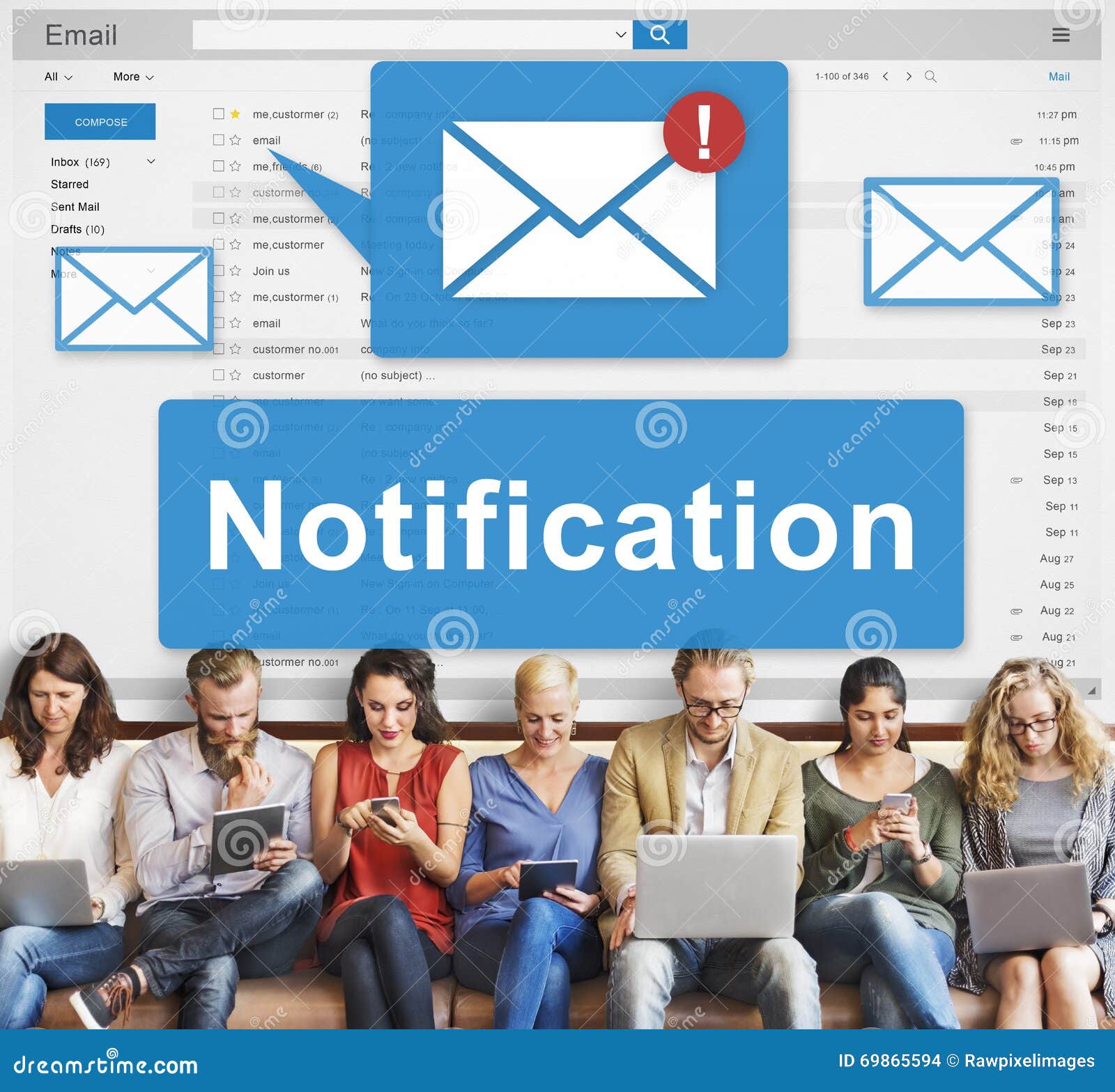 Notification Alert Digital Icon Internet Network Concept Stock Photo ...