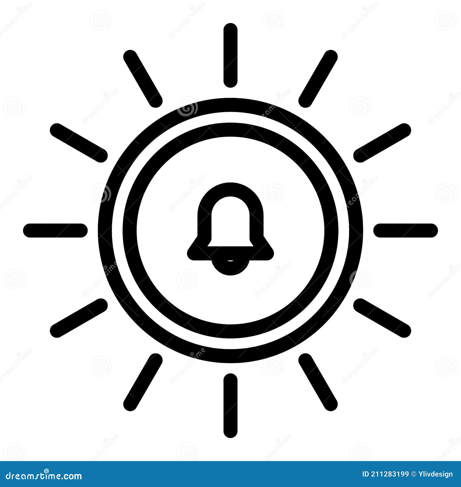 Notification Alert Icon, Outline Style Stock Vector - Illustration of ...