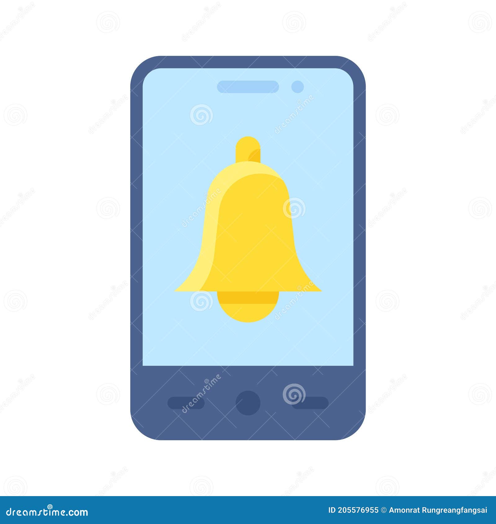 Notification App Icon, Mobile Application Vector Illustration Stock ...