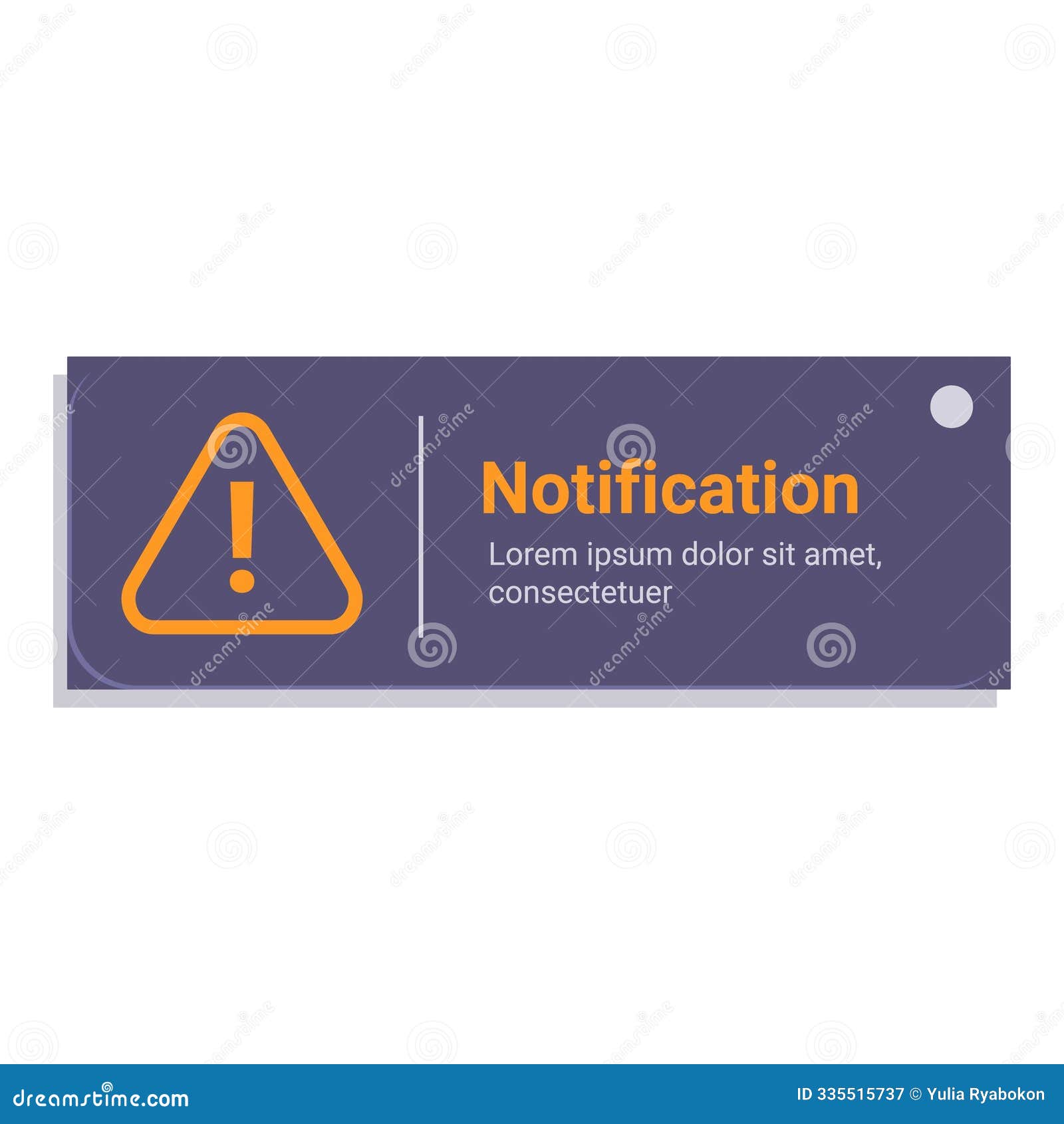 Notification Banner with Exclamation Point in Triangle Stock Vector ...