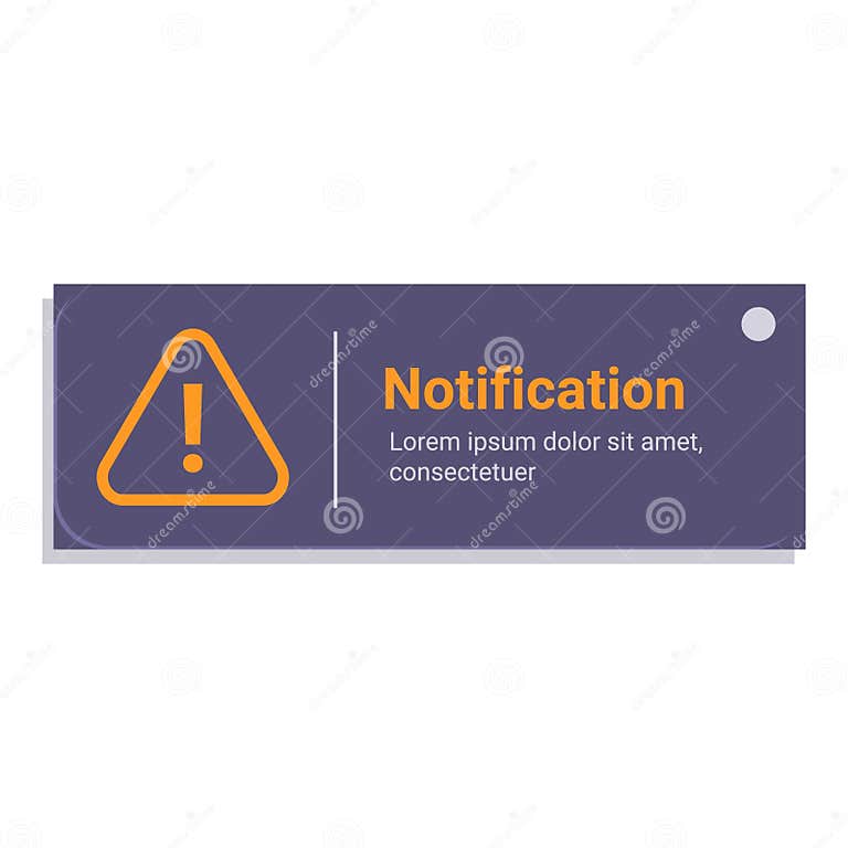 Notification Banner with Exclamation Point in Triangle Stock Vector ...