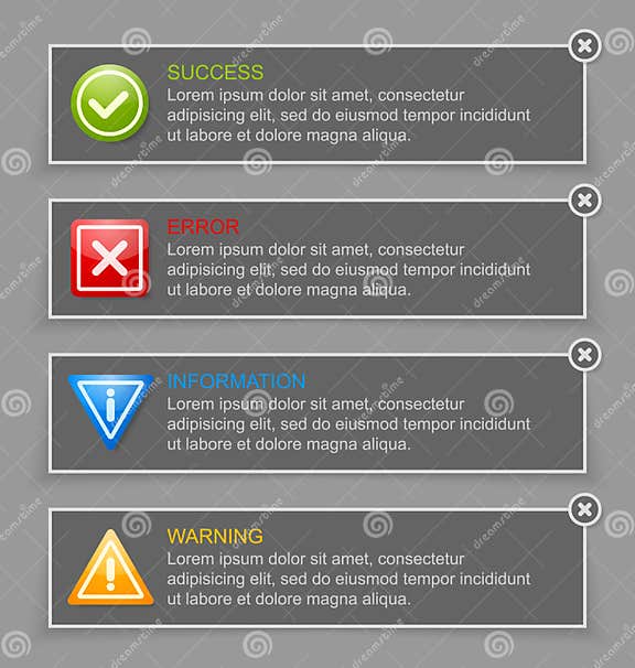 Notification banners stock vector. Illustration of pass - 28478001