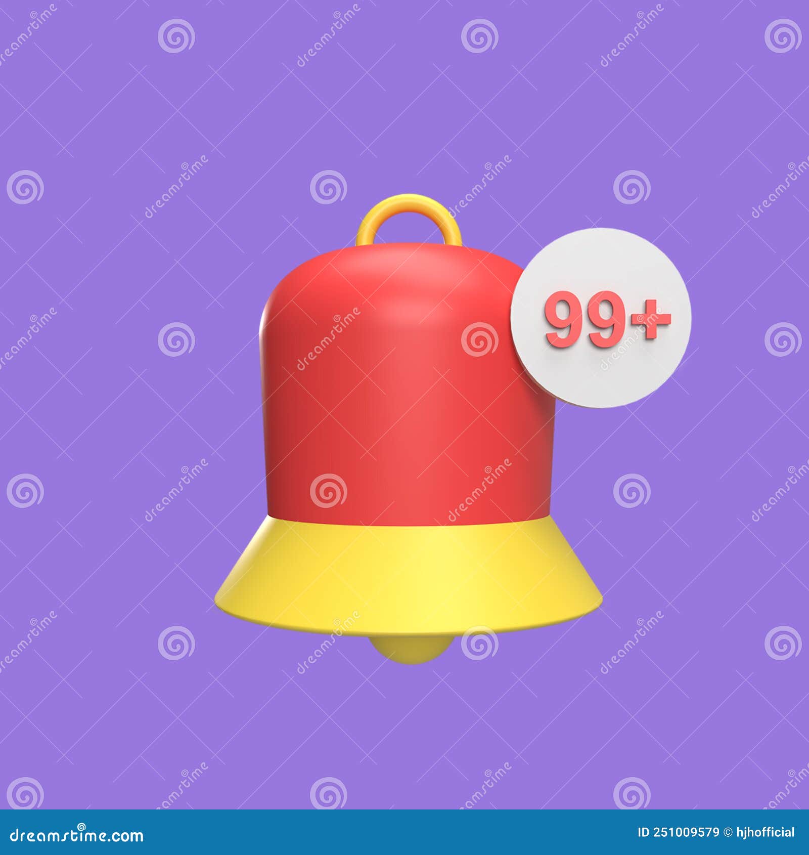 Notification Bell 3d Icon Model Cartoon Style Concept. Render ...