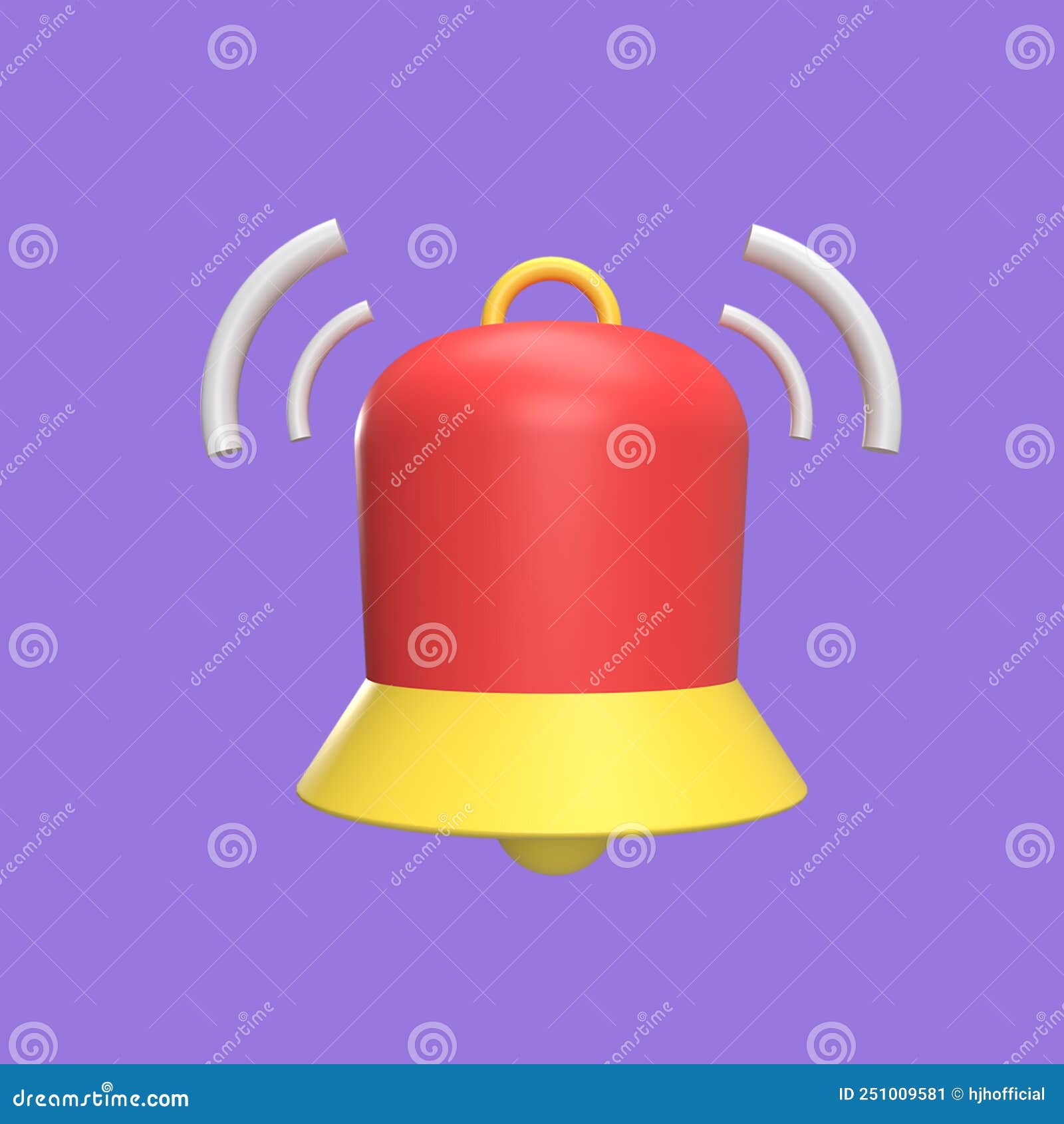 Notification Bell 3d Icon Model Cartoon Style Concept. Render ...
