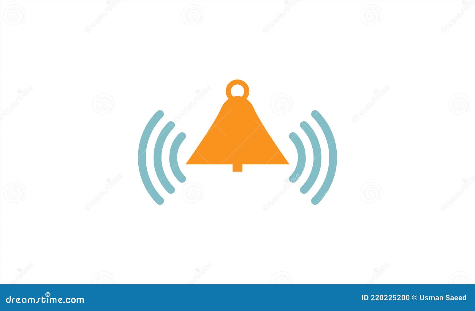 Notification Bell Icon Logo in Minimal Flat Design Vector Template ...