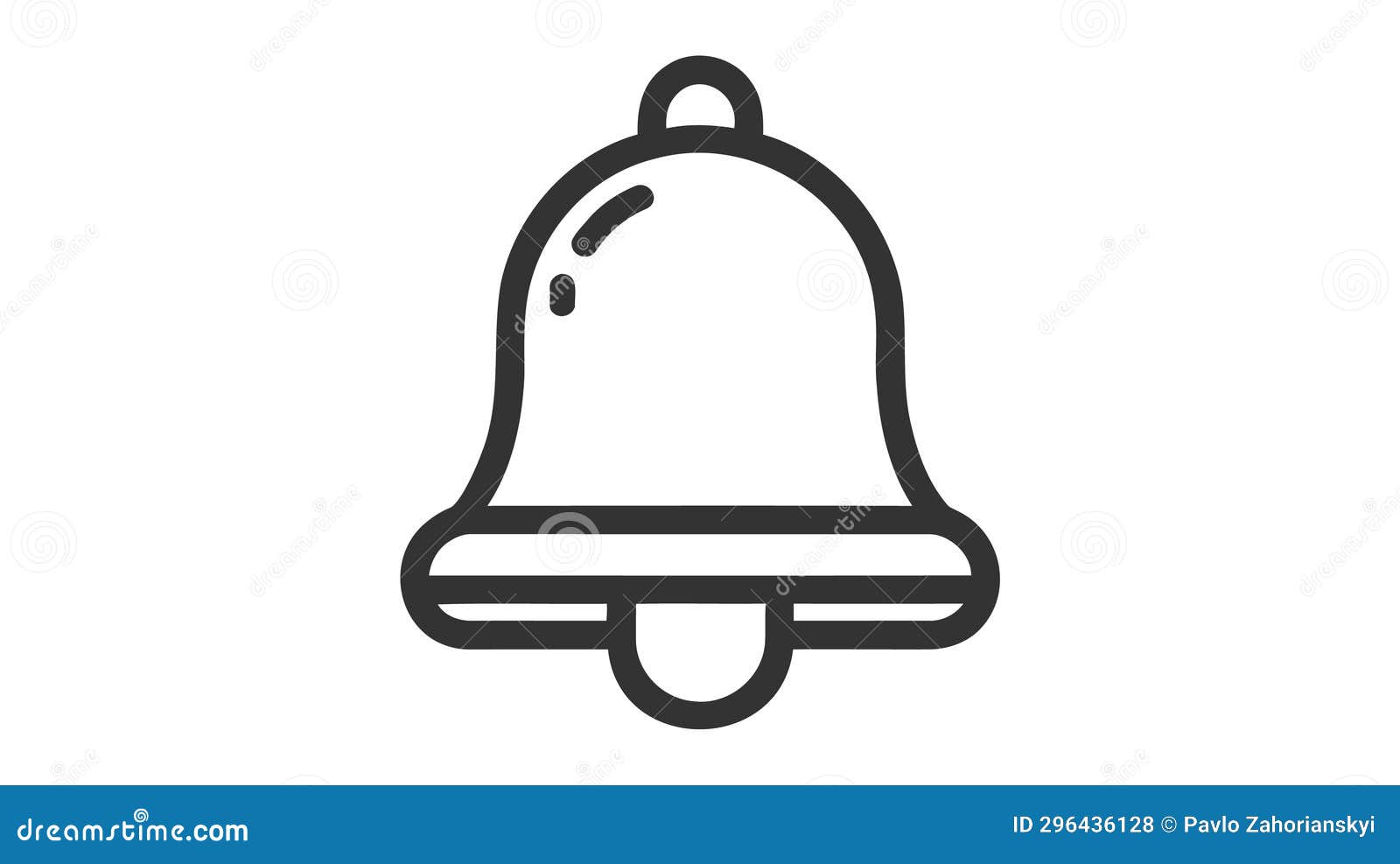 Notification Bell Icon. Outline Style Stock Vector - Illustration of ...