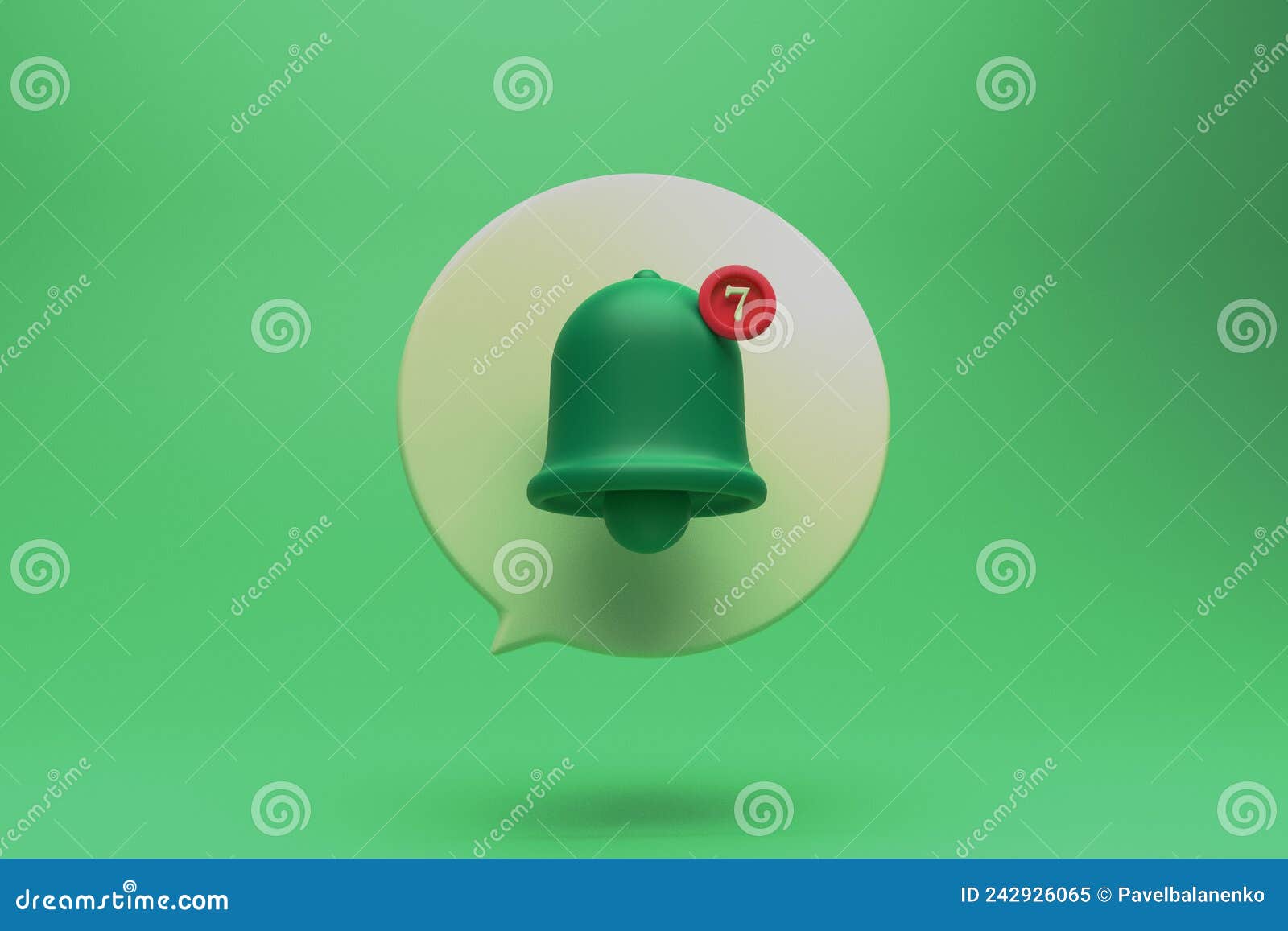 Notification Bell Icon in Round Dialog Box Stock Illustration ...