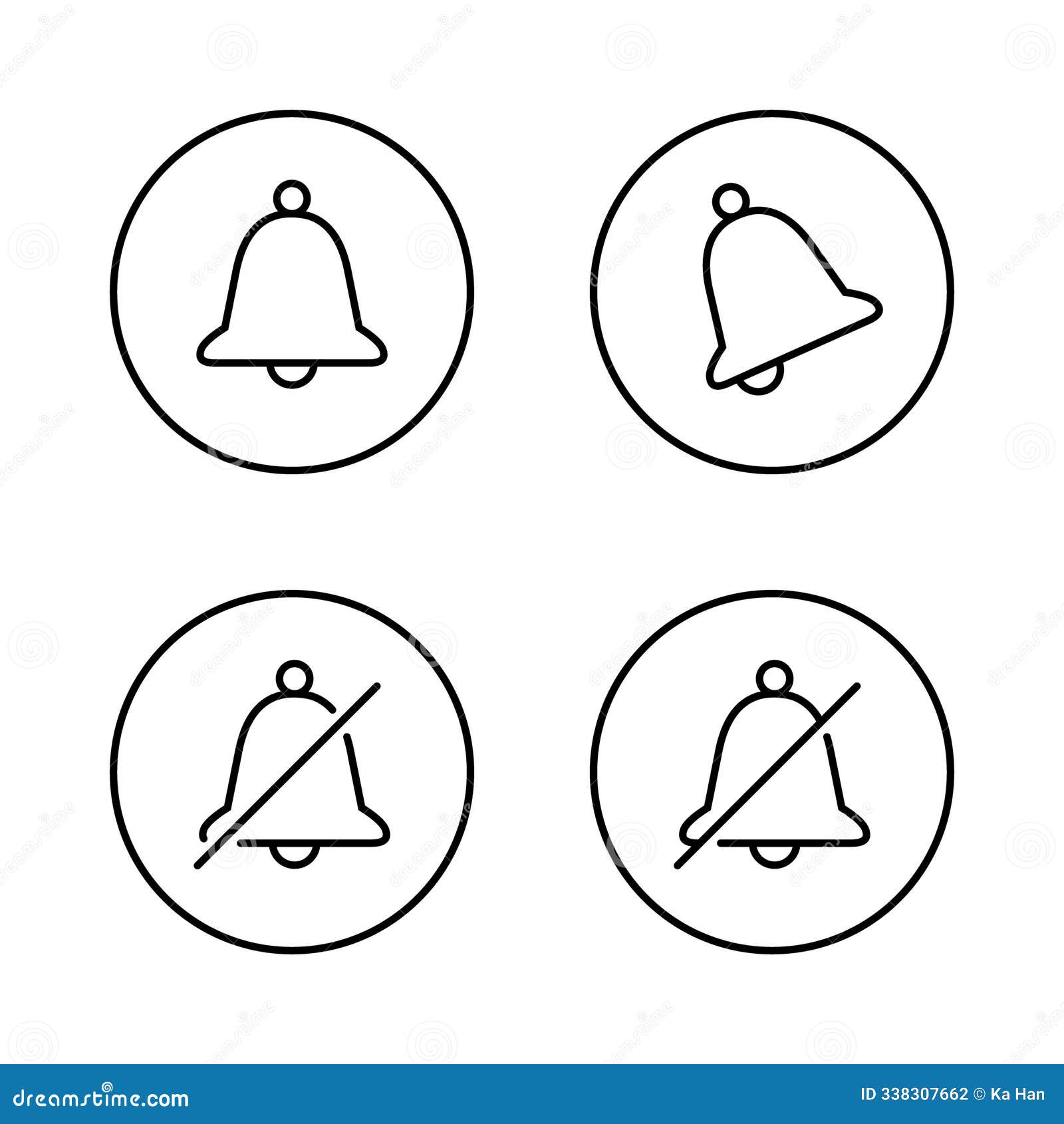 Notification Bell Icon Set on Circle Line. Ringing Bells Concept Stock ... Notification Bell Icon Set on Circle Line. Ringing Bells Concept Stock ...