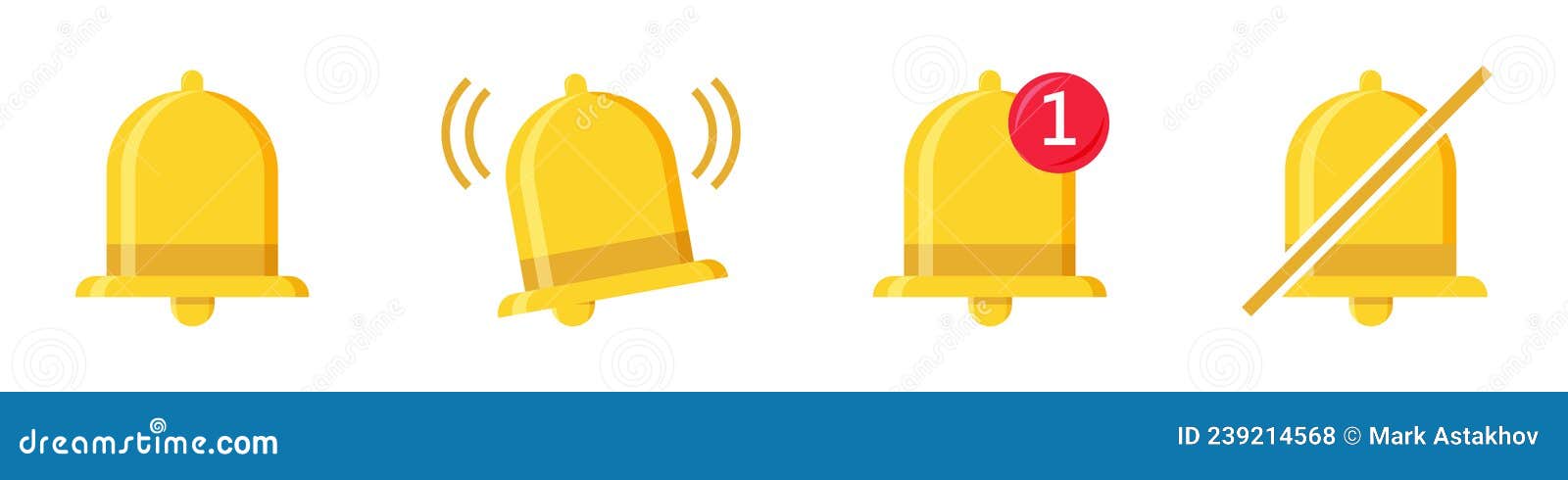 Notification Bell Icon Set. Notification Ringing Bells Stock ...