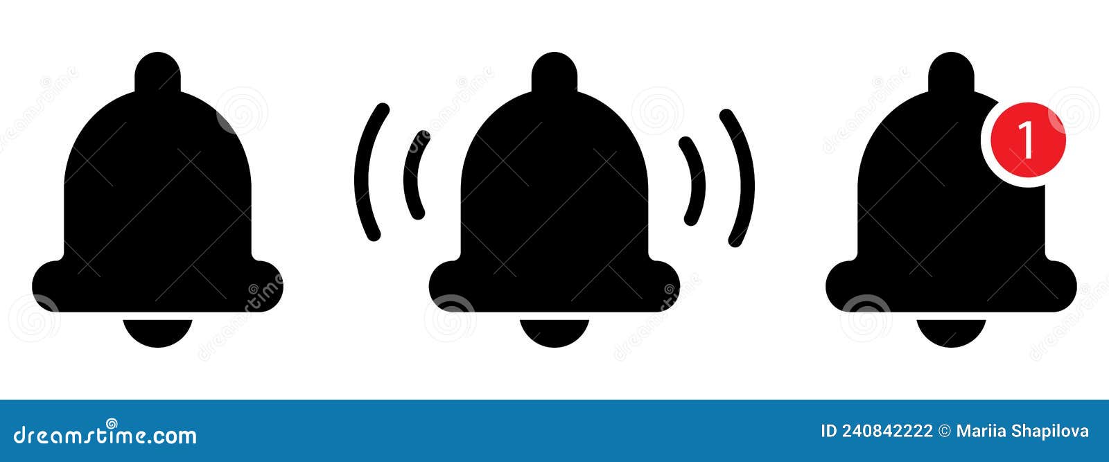 Notification bell icon stock vector. Illustration of signal - 240842222
