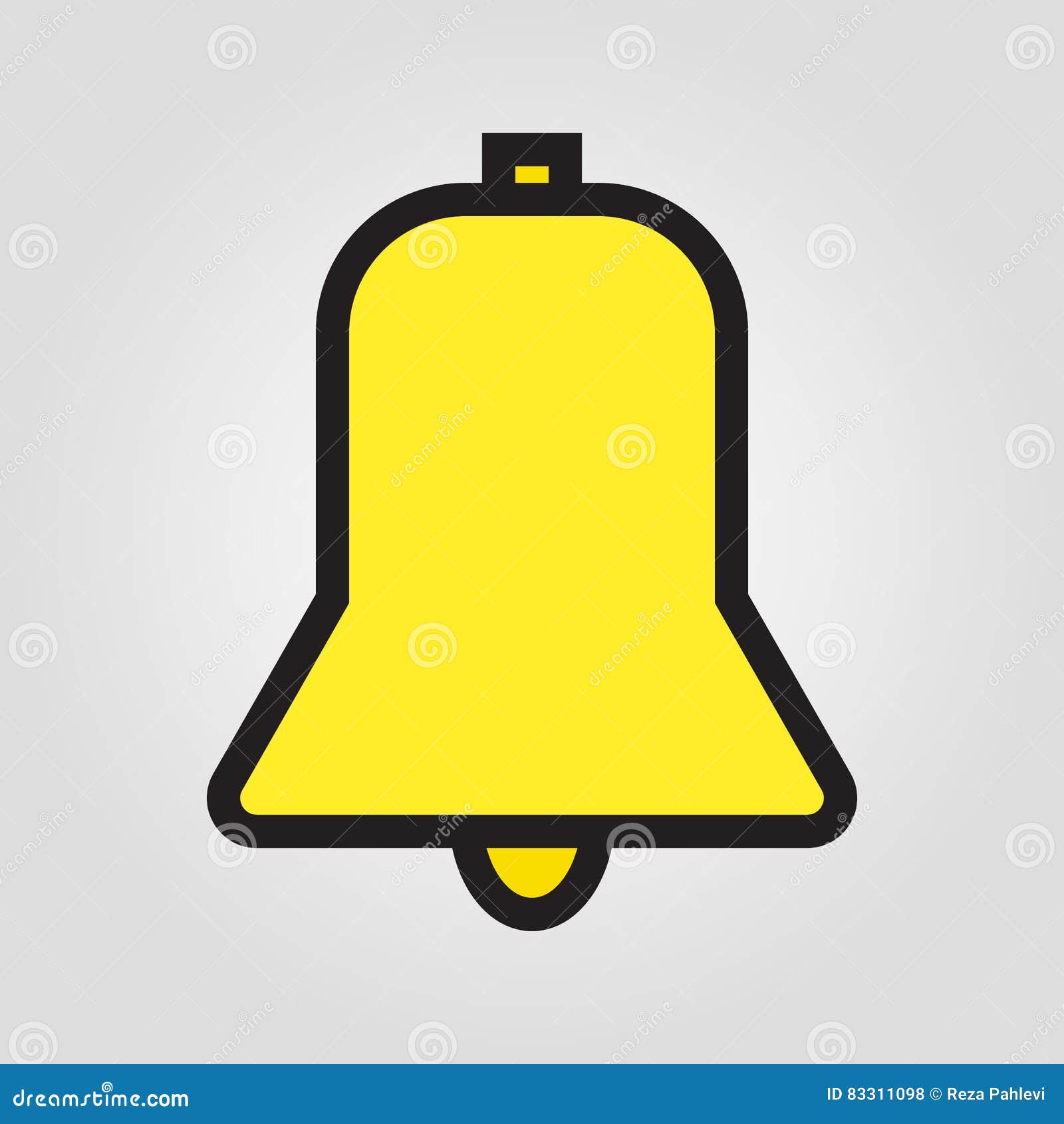 Notification Bell Icon in Trendy Flat Style Isolated on Grey Background ...