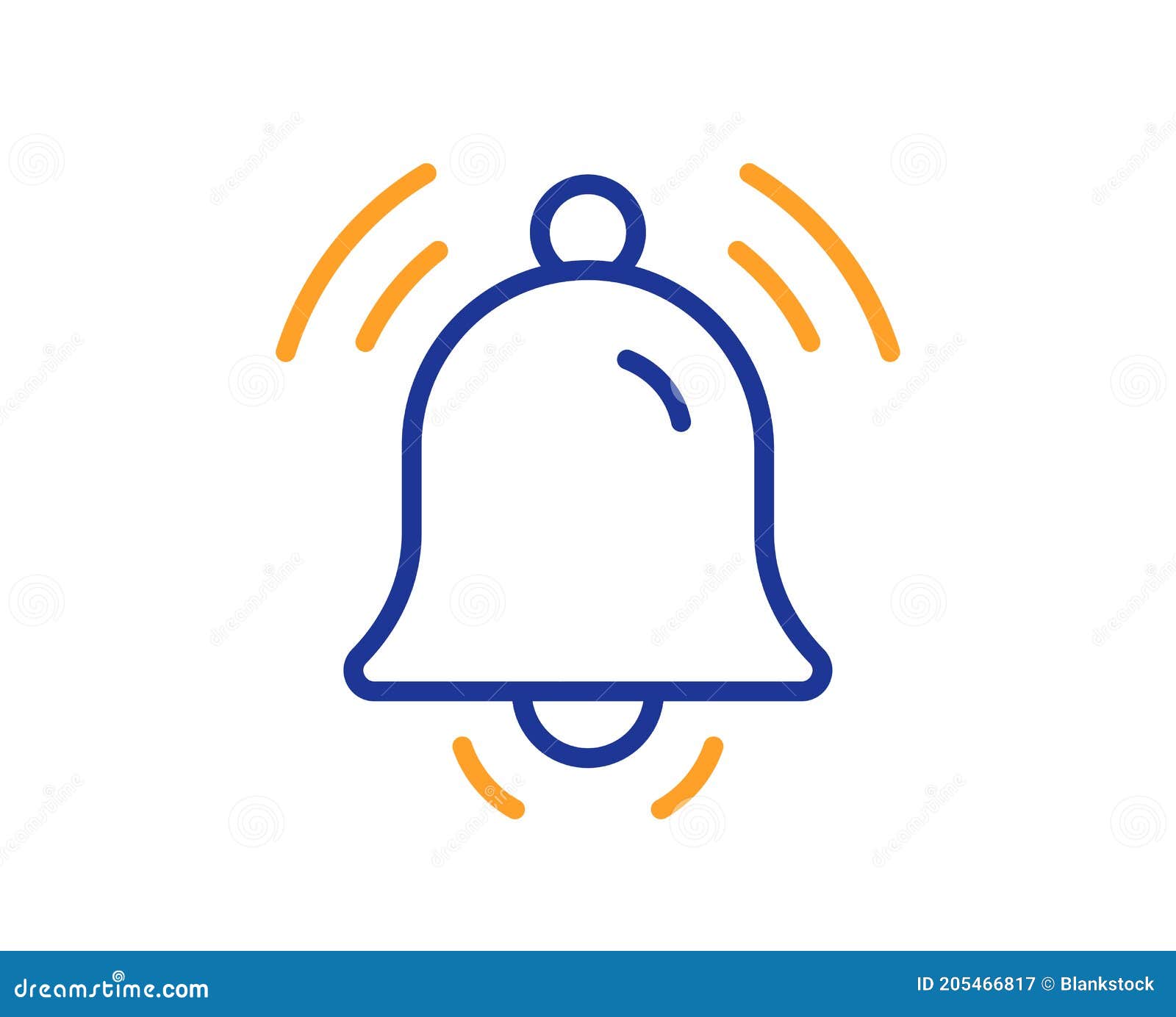 Notification Bell Line Icon. Alarm Reminder Sign. Vector Stock Vector ...