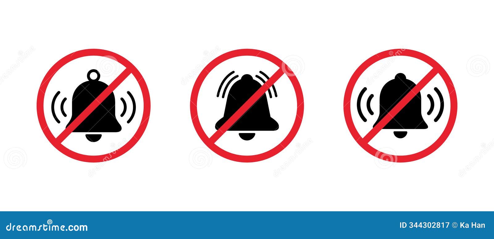 Notification Bell with Prohibition Sign Icon. Silent, Silence Symbol ...