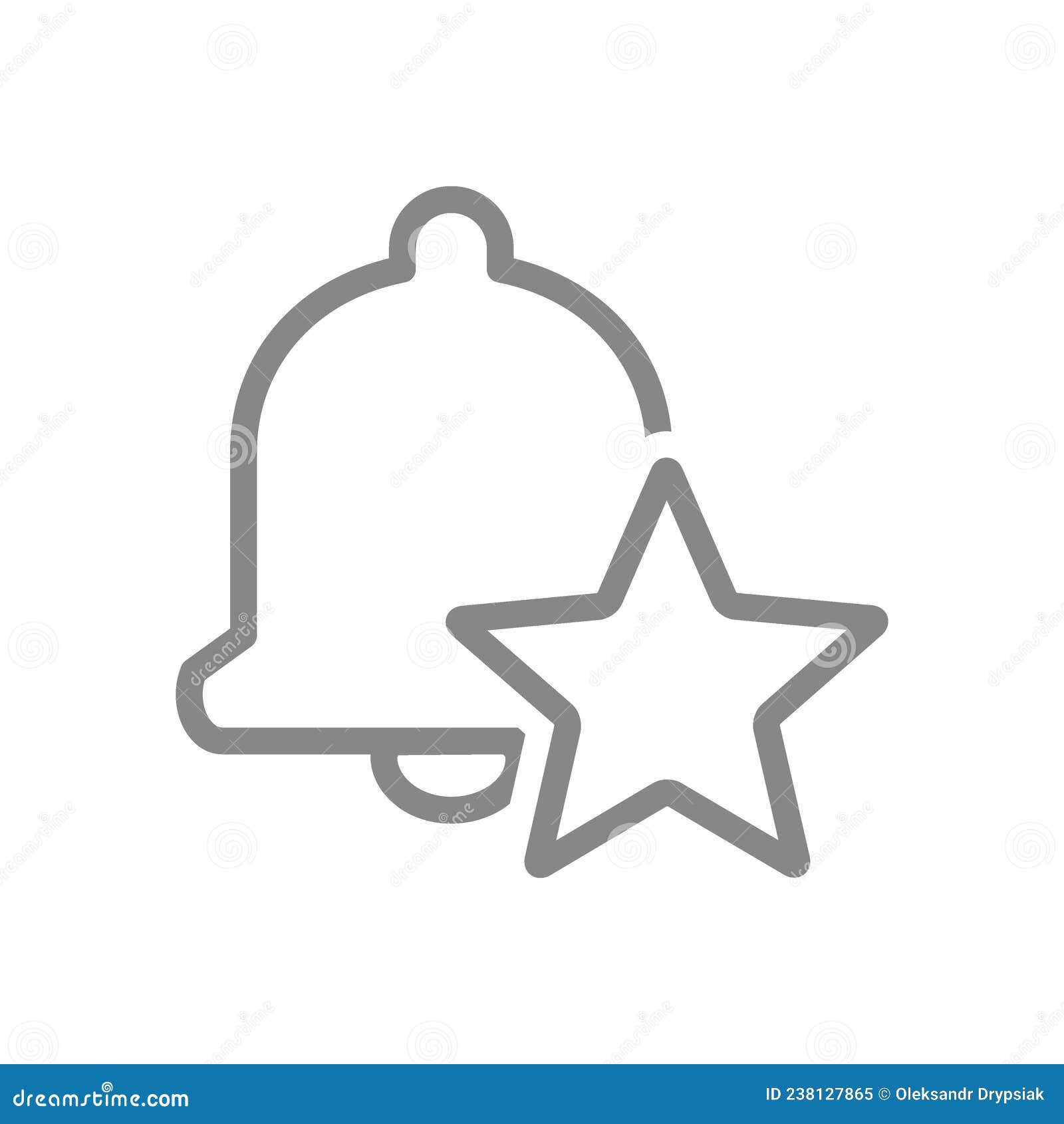 Notification Bell with Star Line Icon. Inbox Message, Message ...