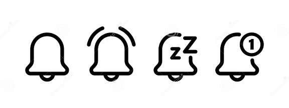 Notification Bells. Reminder Bells Icons Stock Vector - Illustration of ...