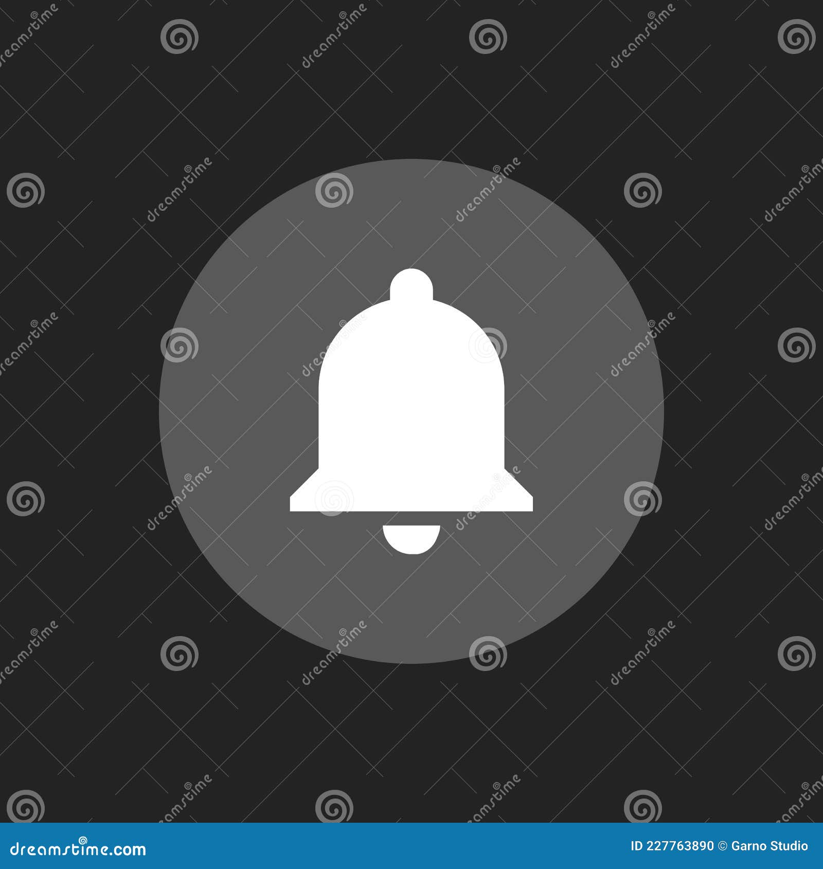 Notification Button. Gray Isolated Bell Icon Stock Vector ...