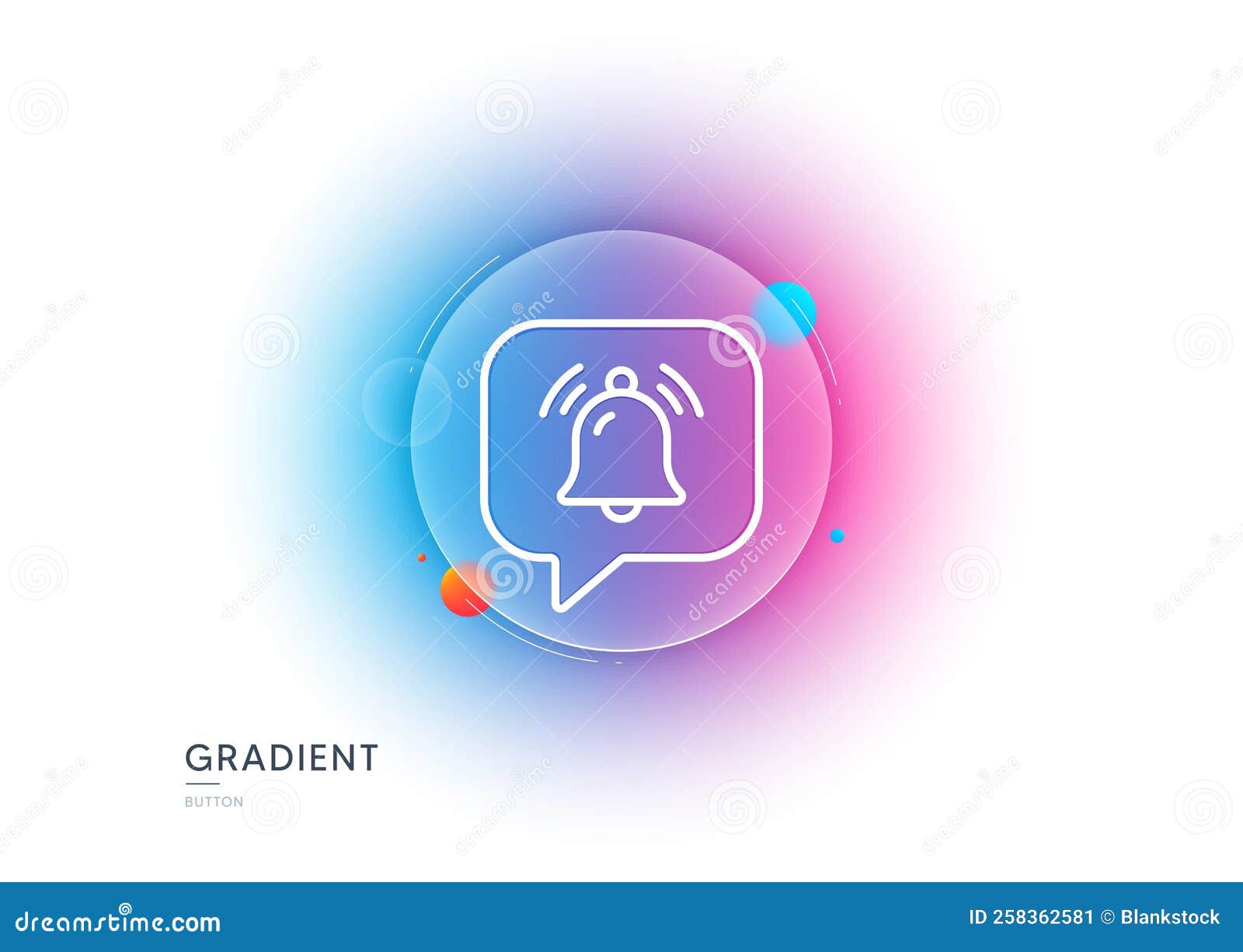 Notification Chat Bubble Line Icon. Bell Alarm Reminder Sign. Gradient ...