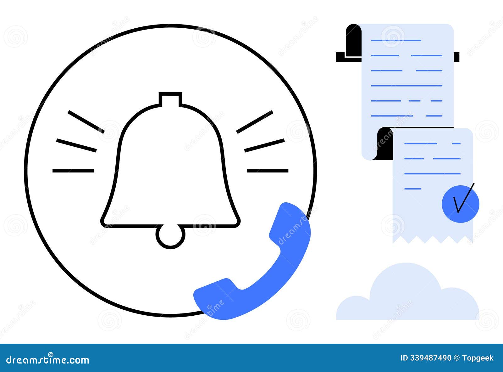 Notification and Checklist Concept with Bell Icon and Task Completion ...